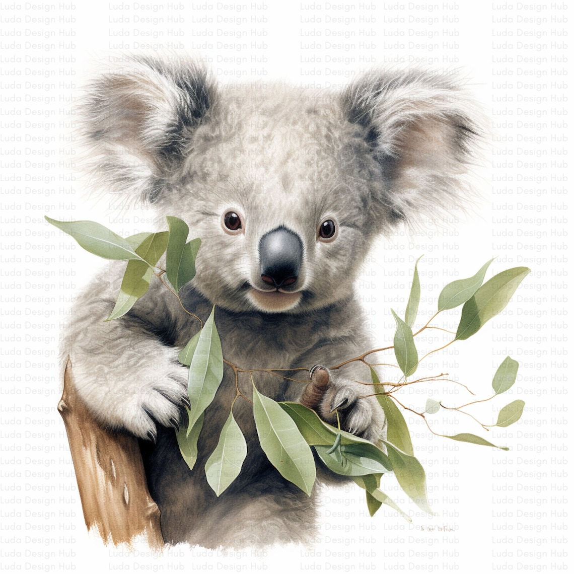 Cute Watercolor Baby Koala Clipart Digital Download, Australian ...