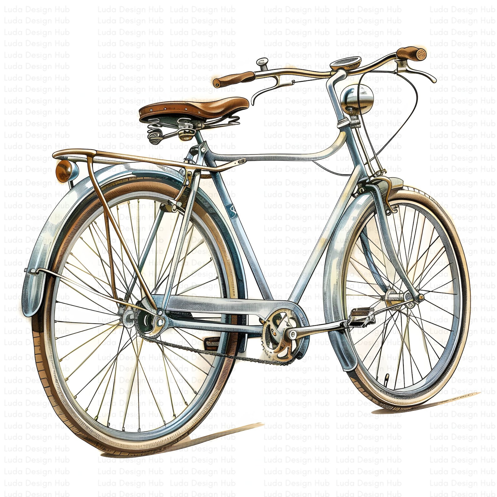 Vintage Bicycle Clipart for Commercial Use, Charming Retro Bicycle ...