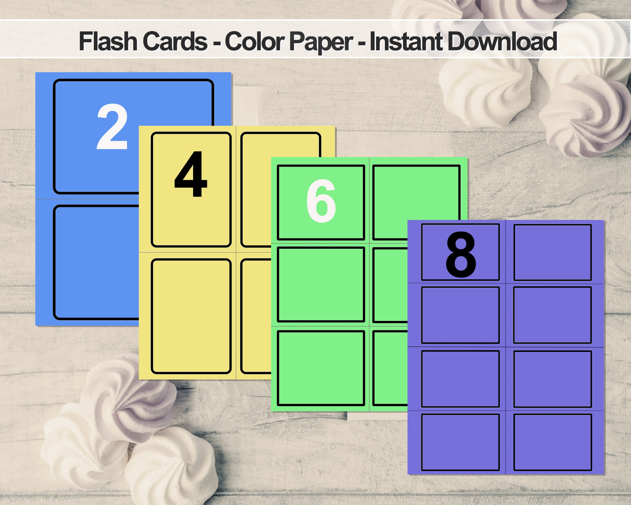 Blank Flash Cards Printable, Customizable, Reusable, and Colorful DIY ...