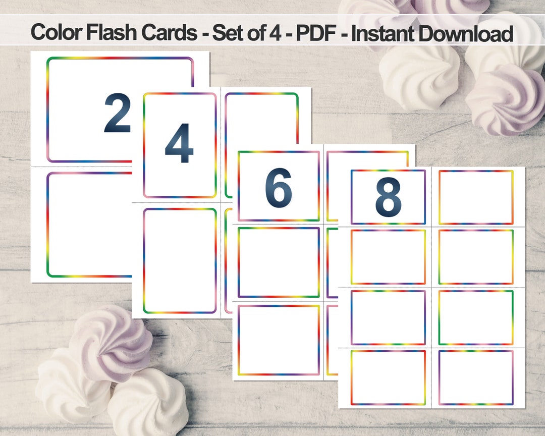Blank Flash Cards Printable, Customizable, Reusable, and Colorful DIY ...