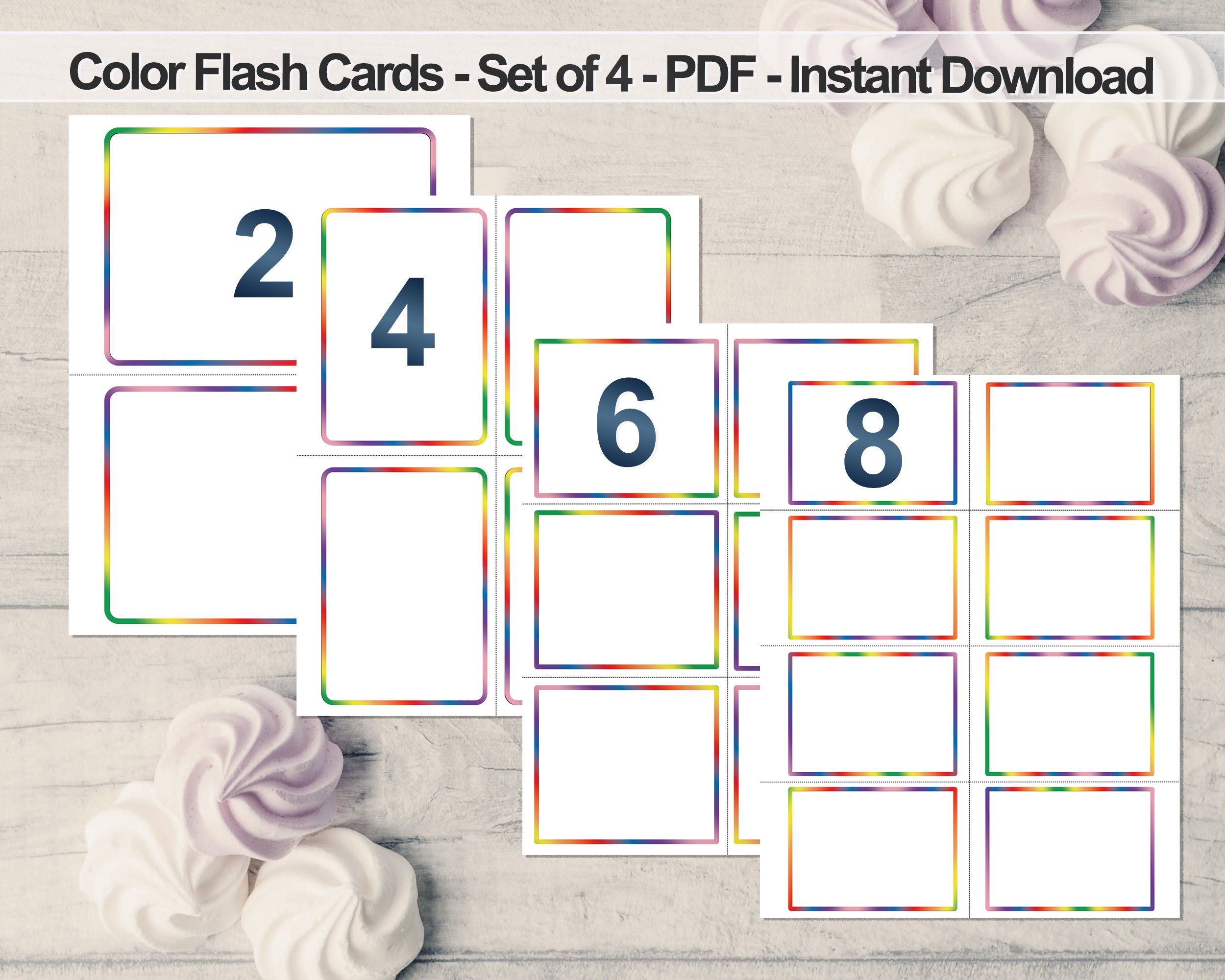 Blank Flash Cards Printable, Customizable, Reusable, and Colorful DIY ...