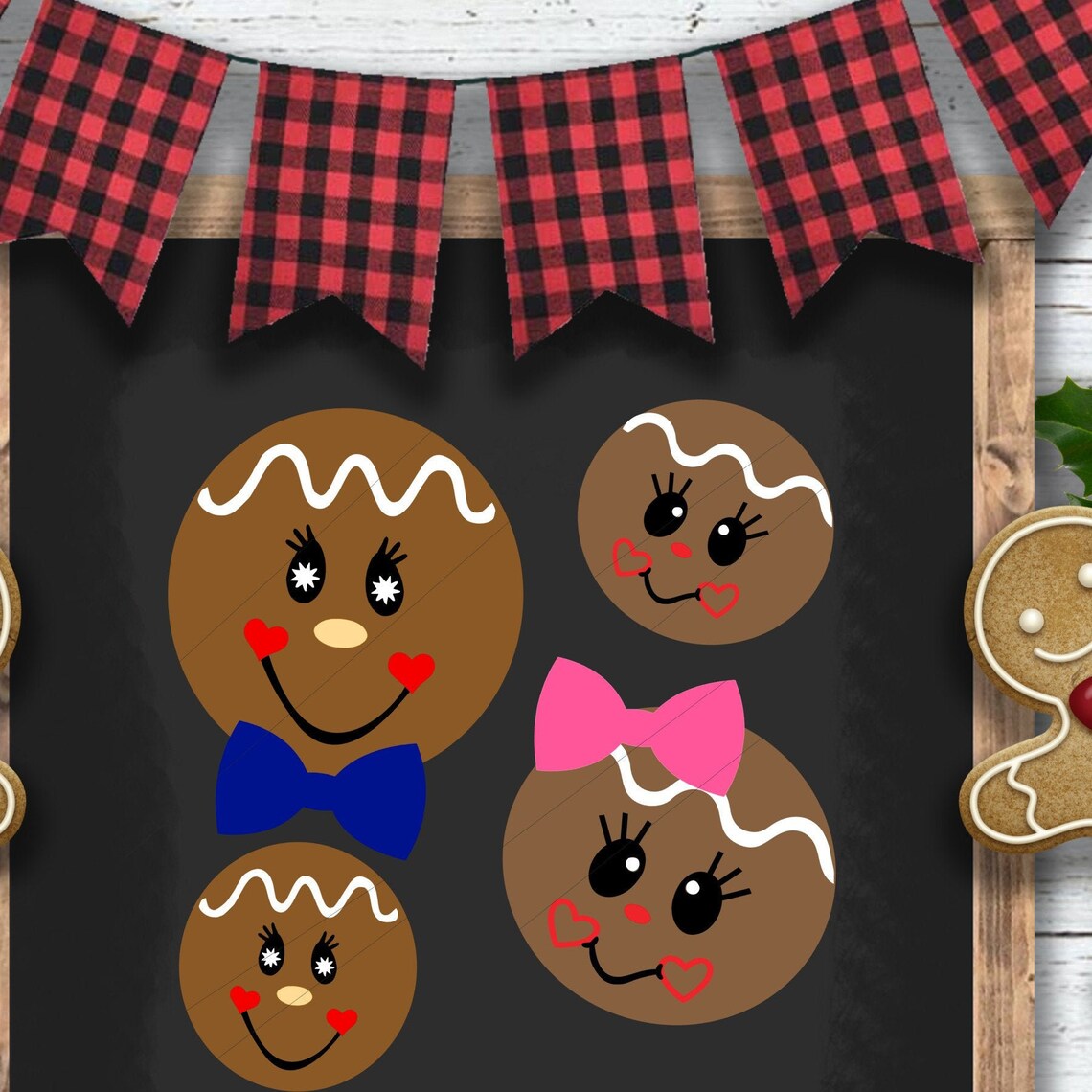 Gingerbread Faces Boy and Girl Png,svg,jpg File... Design Space Users ...
