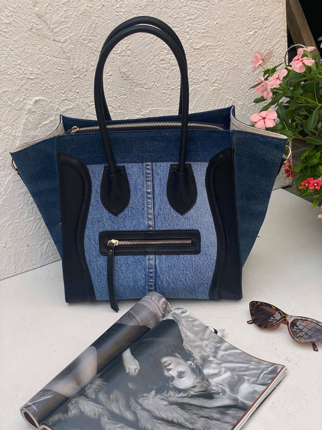 Upcycle Jeans Bag, Verona Upcycle Handbag, Denim Upcycle Bag, Eco ...