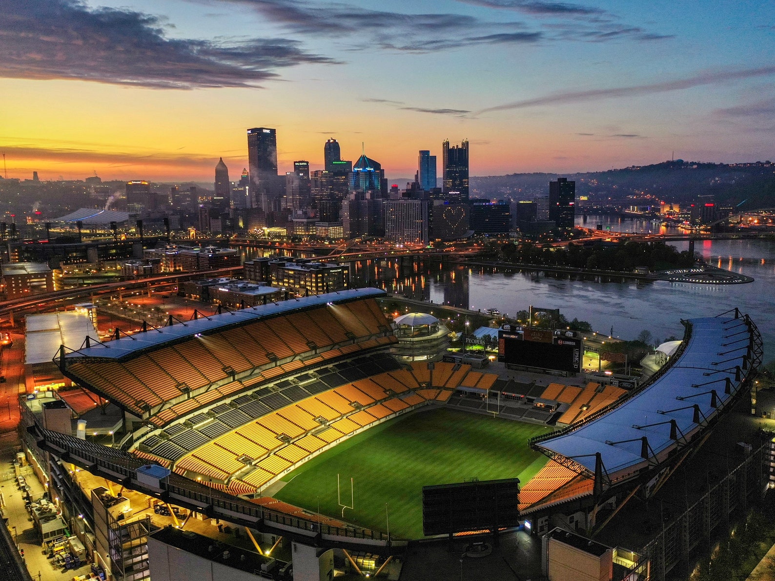 Heinz Field at Sunrise With Heart on the Building Landscape - Etsy