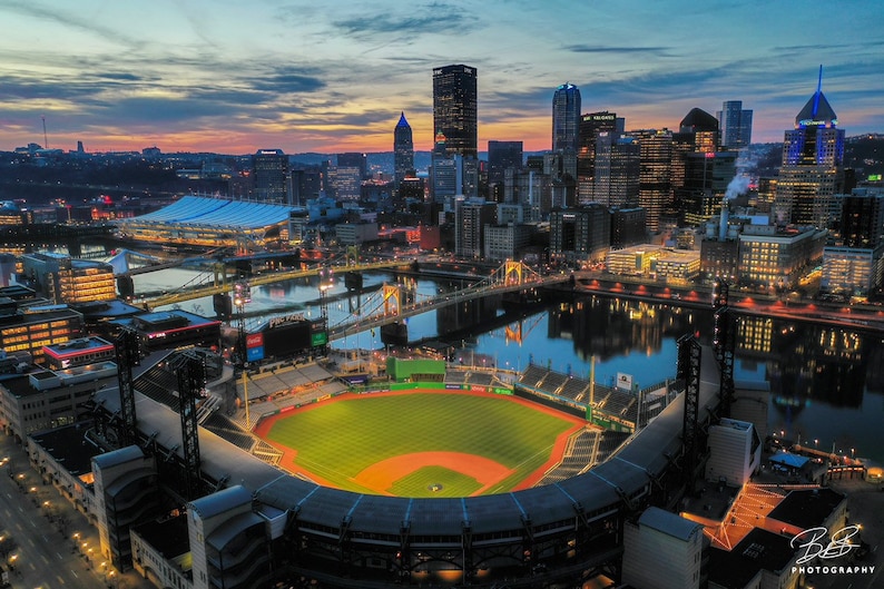 PNC Park and Pittsburgh Skyline at Sunrise - Etsy
