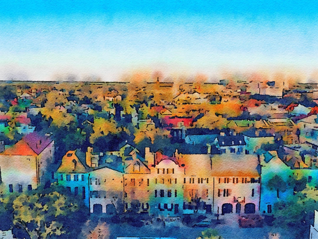 A “watercolor” Image of Rainbow Row - Charleston, SC - Etsy