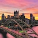 Vibrant Pink Sunrise Over the Fort Pitt Bridge - Pittsburgh, PA - Etsy