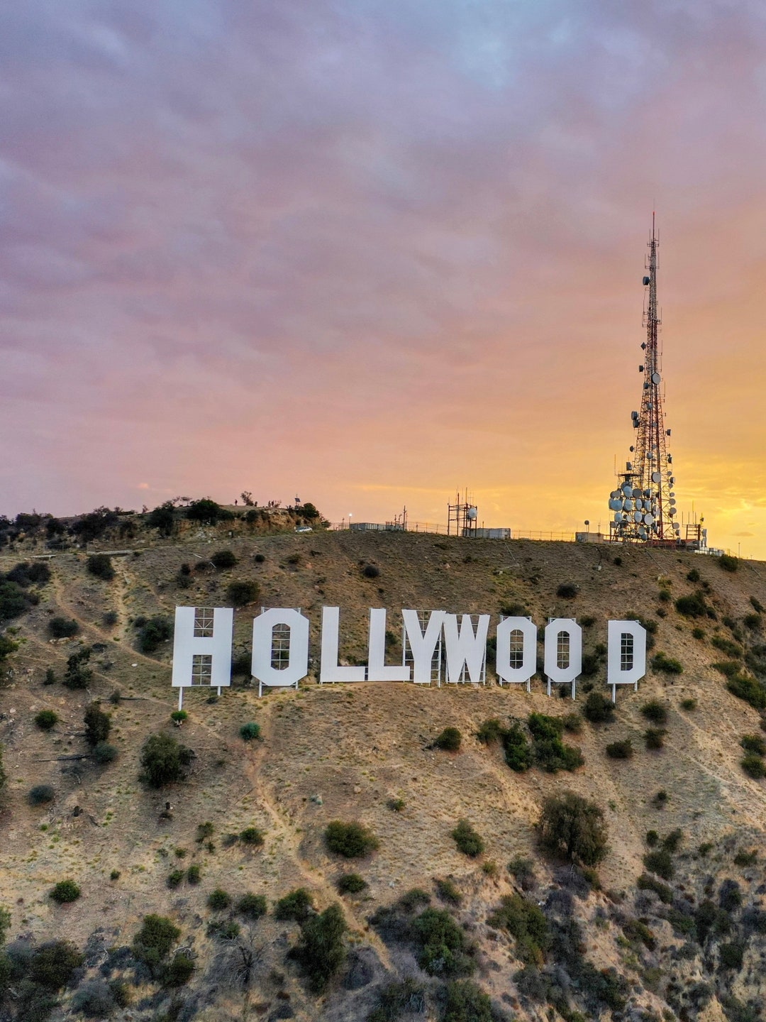 The Iconic Hollywood Sign at Sunrise - Los Angeles, CA - Etsy