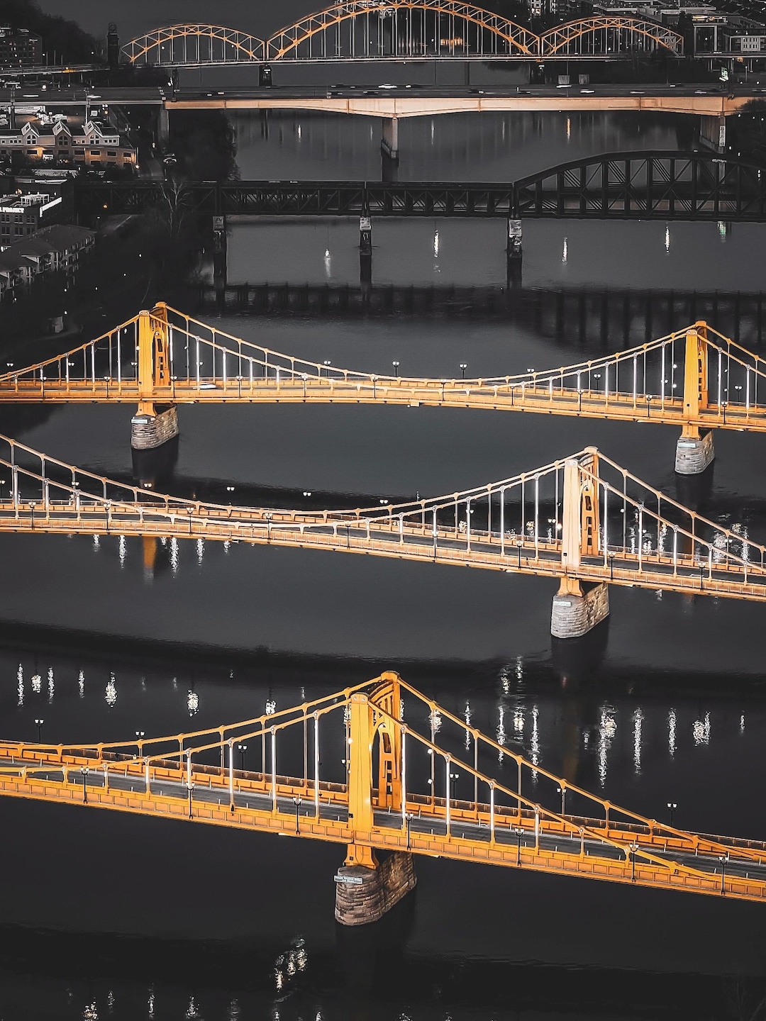 Bridges and Bridges and Bridges - Black and Gold Pittsburgh Edition - Etsy