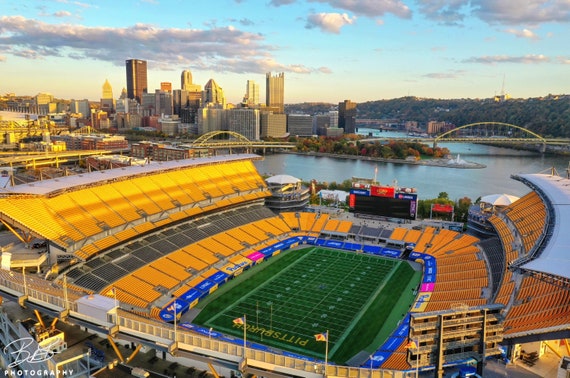 Heinz Field Pittsburgh Skyline and Fall Foliage at the Point | Etsy