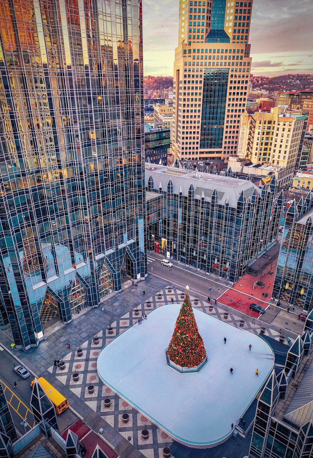 PPG Rink and Tree at Sunset Pittsburgh PA - Etsy