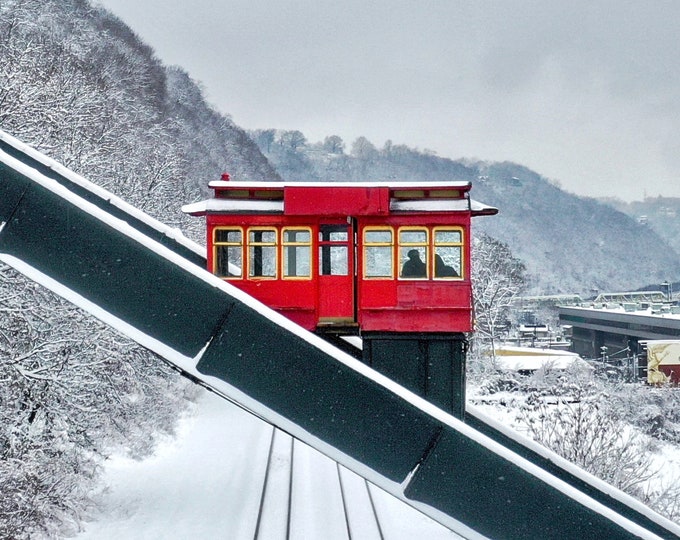 The Duquesne Incline After a Fresh Snowfall Pittsburgh PA - Etsy