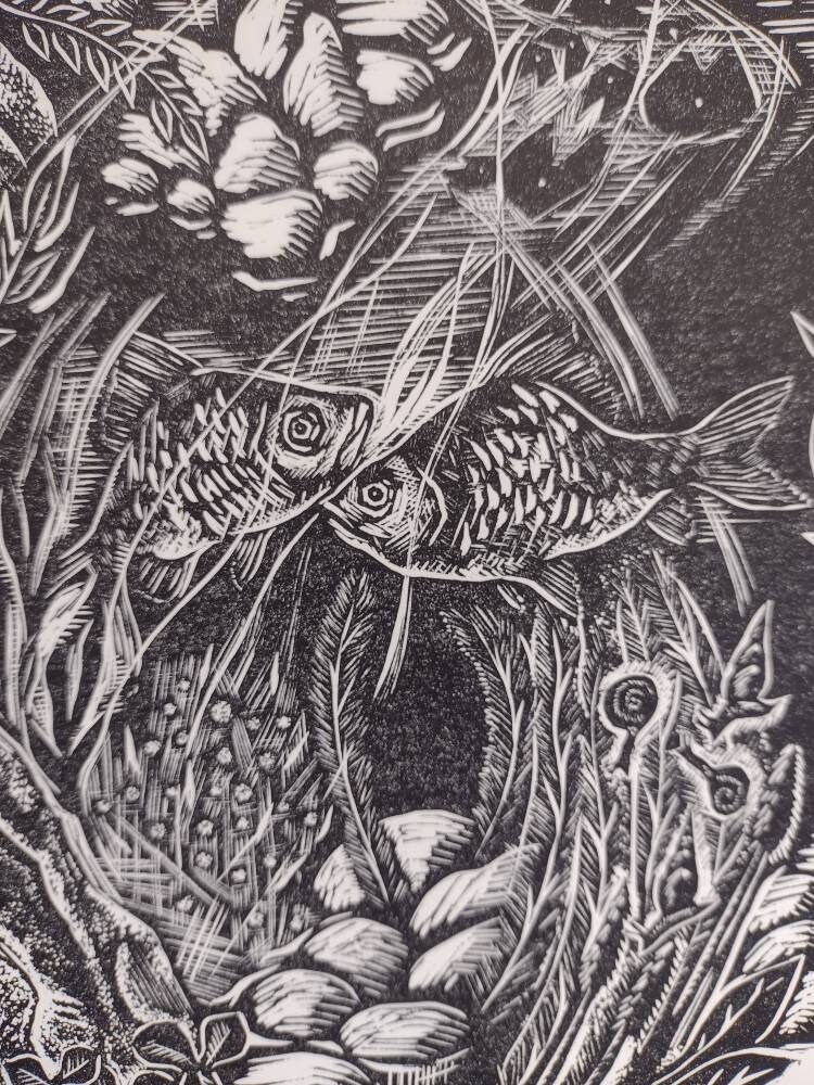 Other World Original Hand Pulled Linocut Print - Etsy