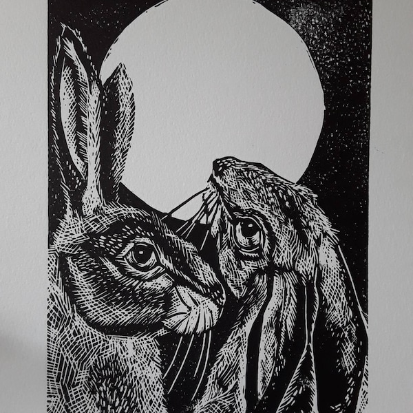 Moon Gazing Hare - Etsy UK