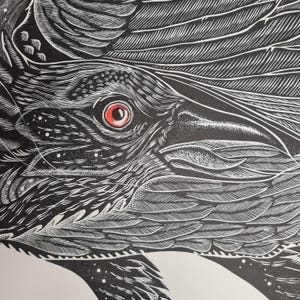The Raven Original Hand Pulled Linocut Print - Etsy
