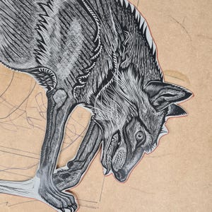 The Wolf Original Hand Pulled Linocut Print - Etsy