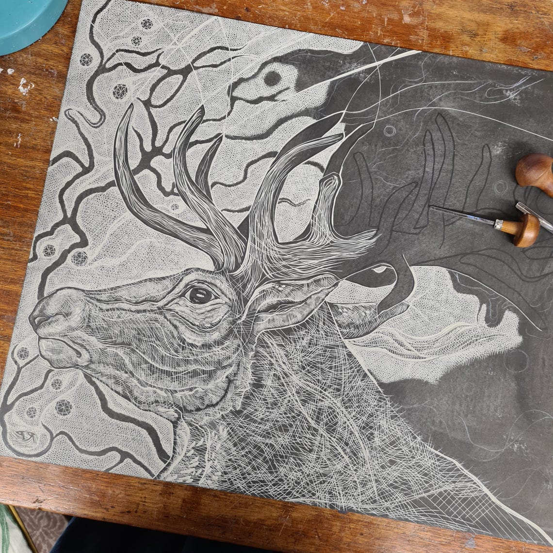 Cernunnos Original Hand Pulled Linocut Print - Etsy