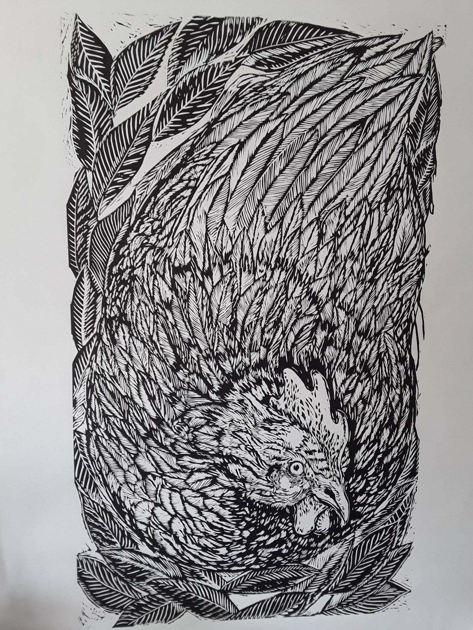 Chicken/hen Linocut Print 'mavis' | Etsy