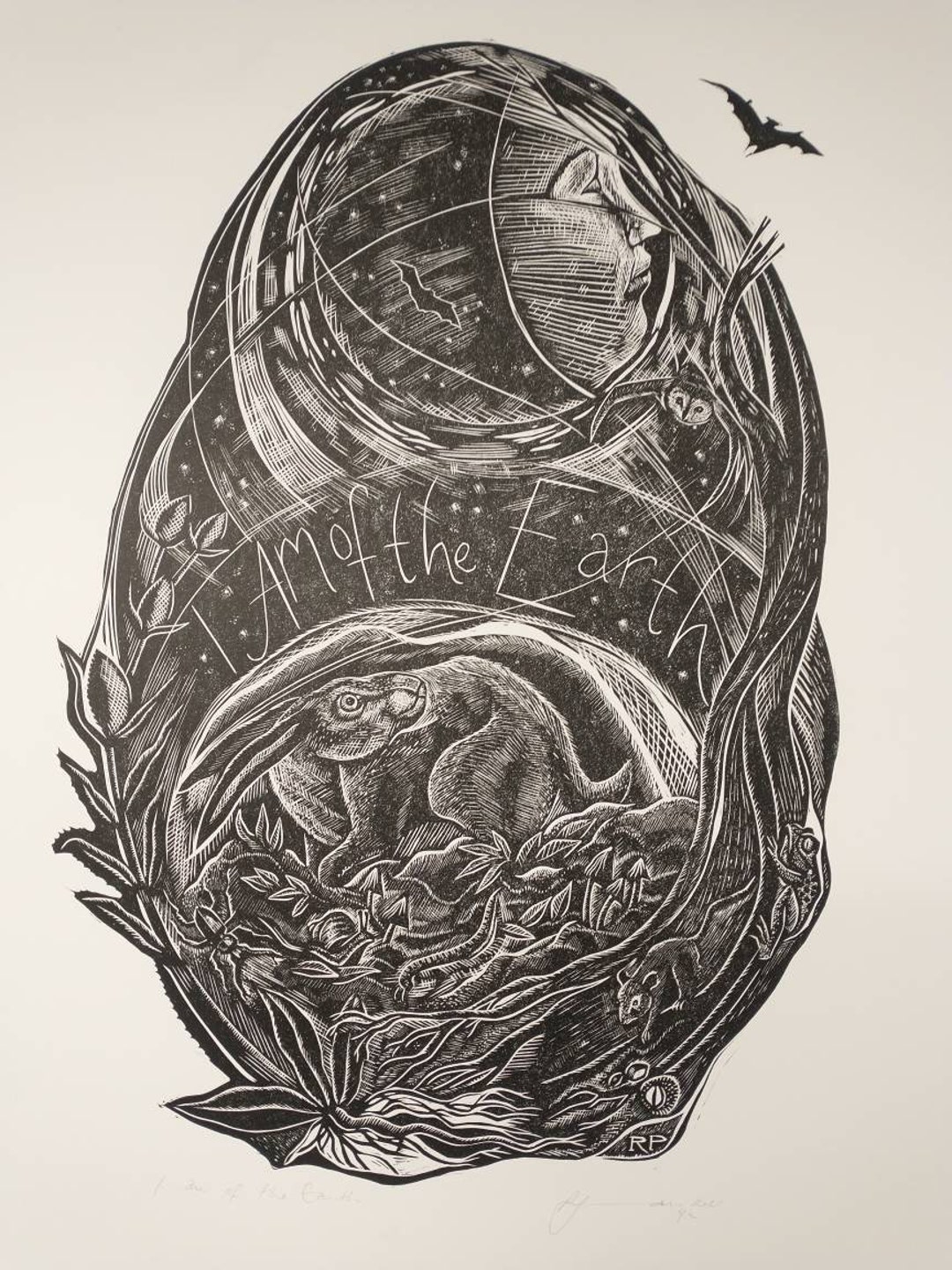 I Am of the Earth Celestial Hare Original Linocut Print - Etsy