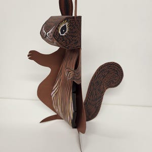 Red Squirrel 3D Hand Printed Linocut Self Assembly Model - Etsy