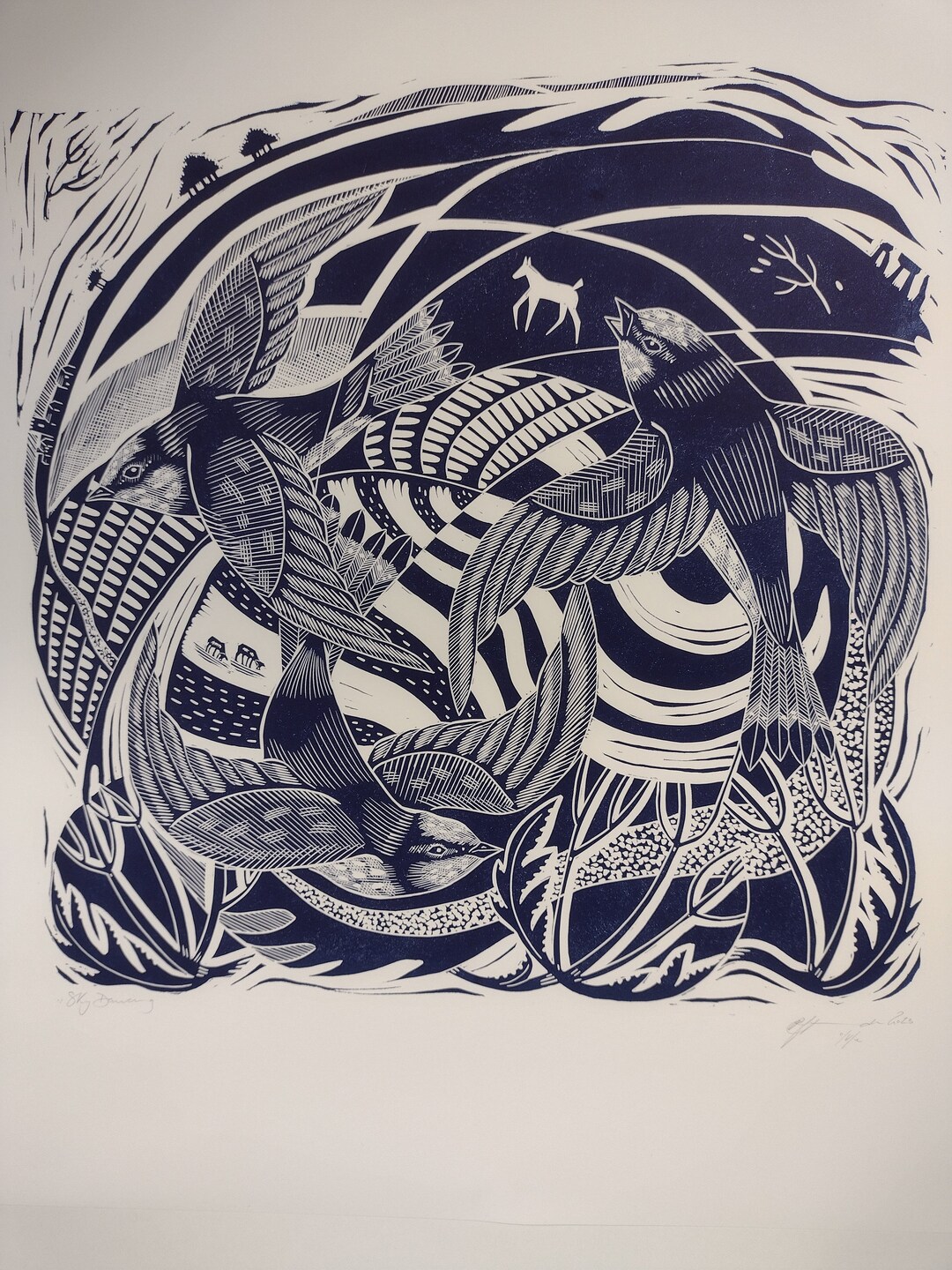 Sky Dancing Original Hand Pulled Linocut Print - Etsy