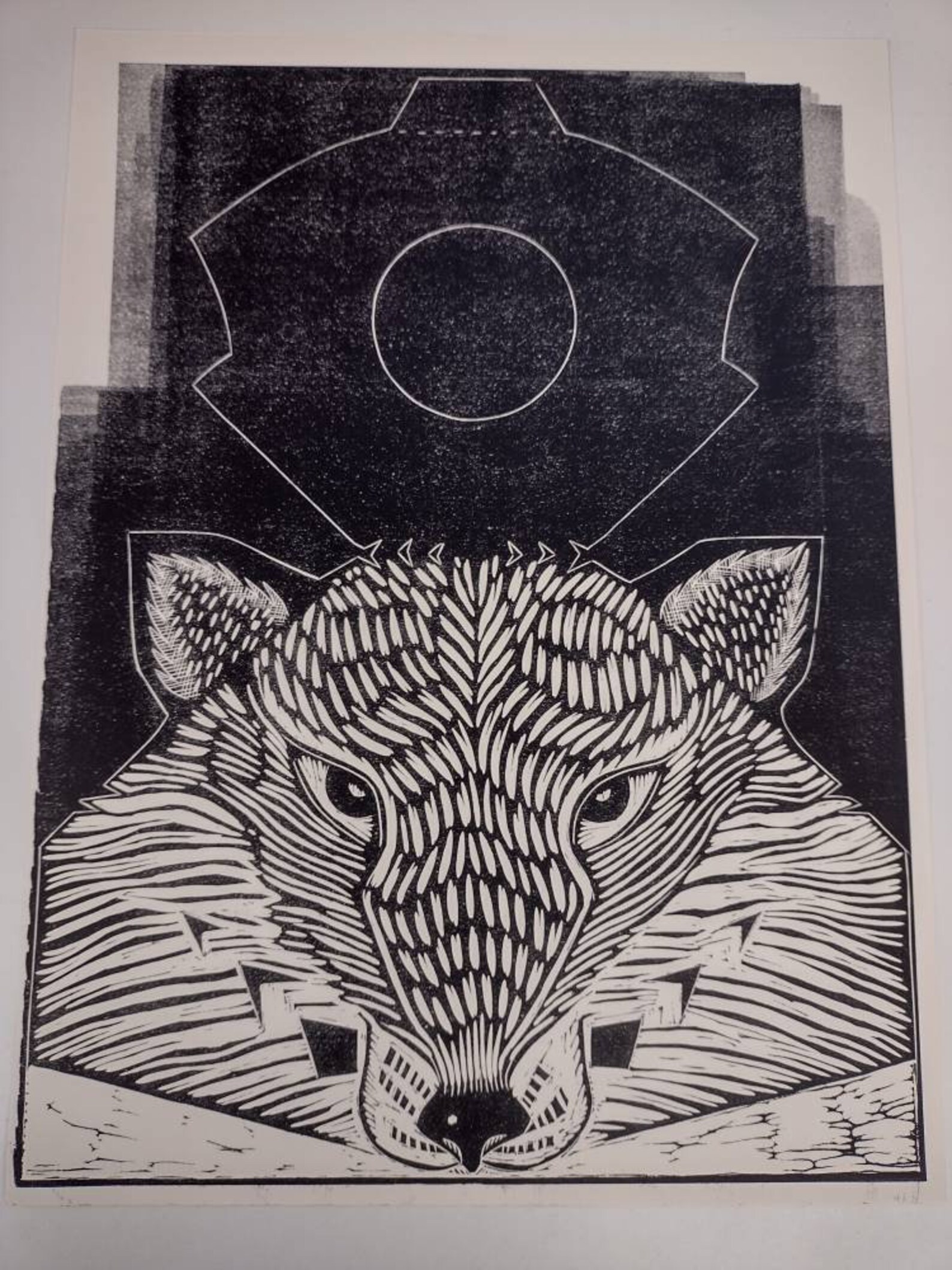 Hand Printed Linocut Wall Mounted Fox Head - Etsy