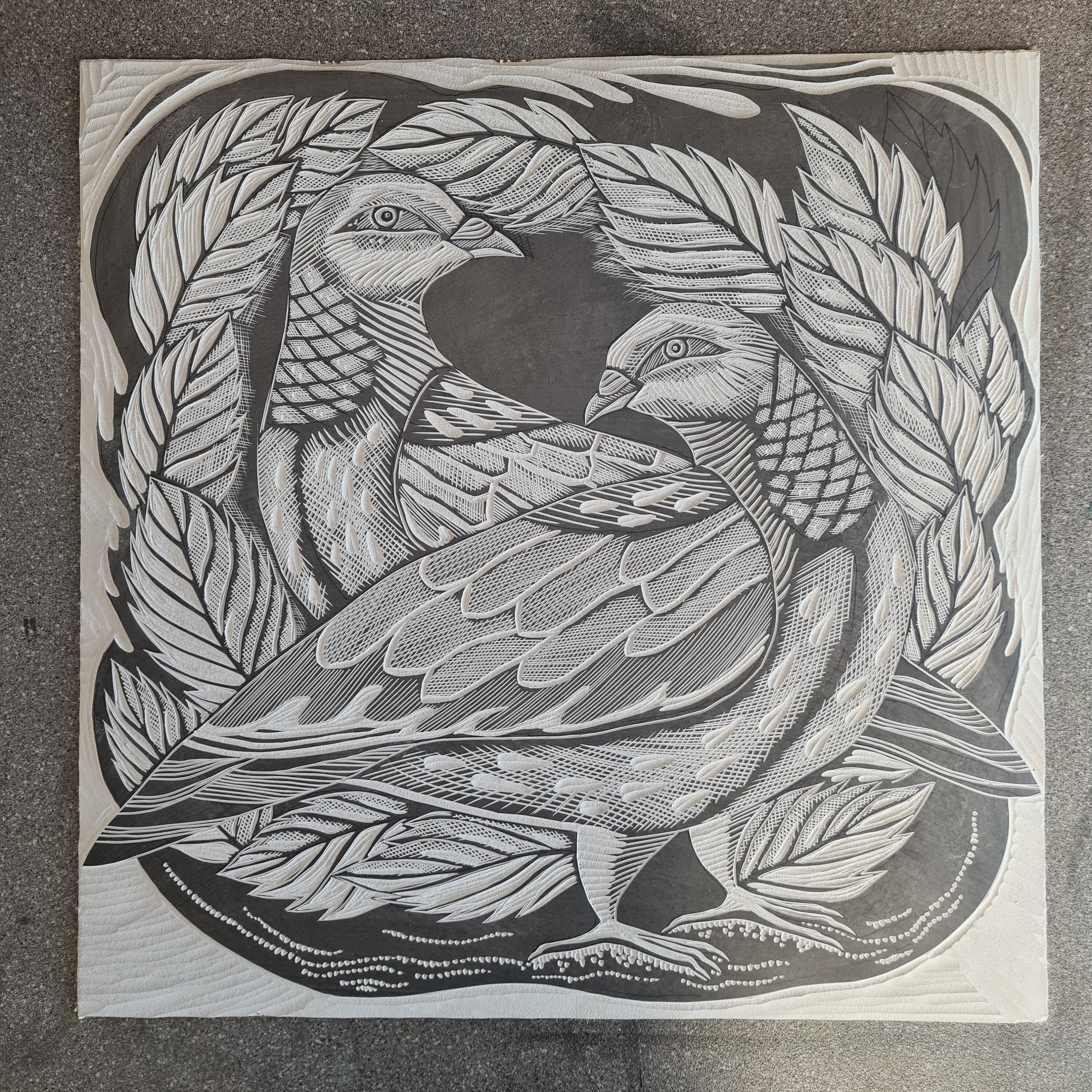 Quist Calls Original Hand Pulled Linocut Print - Etsy