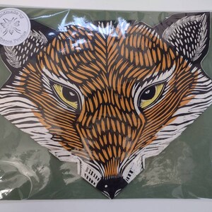 Hand Printed Linocut Wall Mounted Fox Head - Etsy