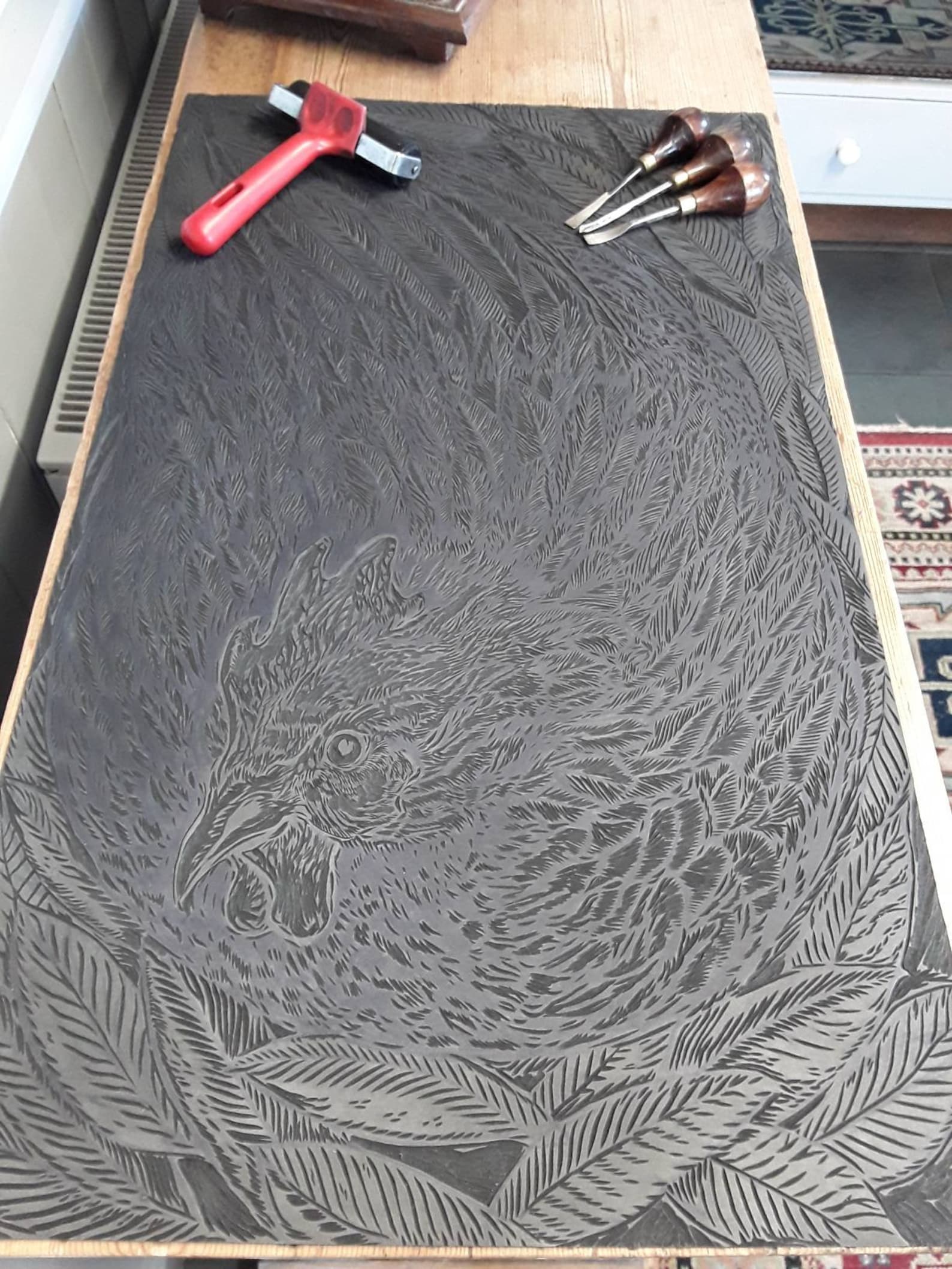 Chicken/hen Linocut Print 'mavis' | Etsy