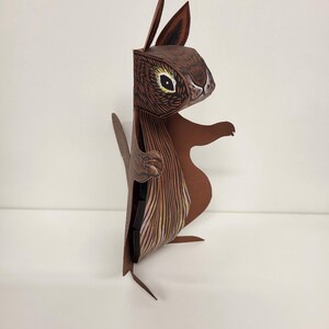 Red Squirrel 3D Hand Printed Linocut Self Assembly Model - Etsy