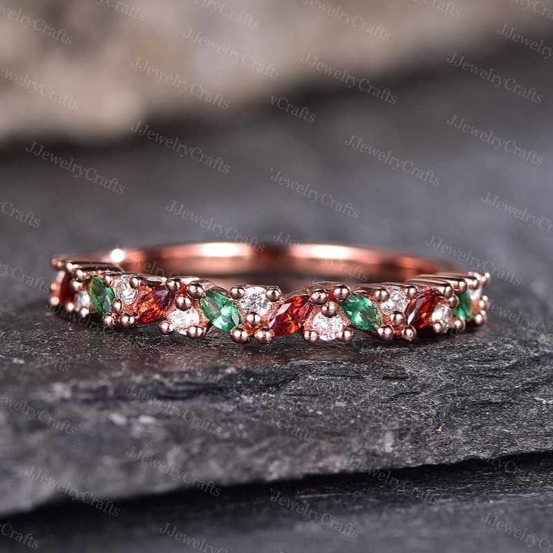 Ruby Emerald Ring - Etsy