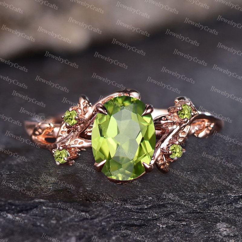 Peridot Engagement Ring - Etsy