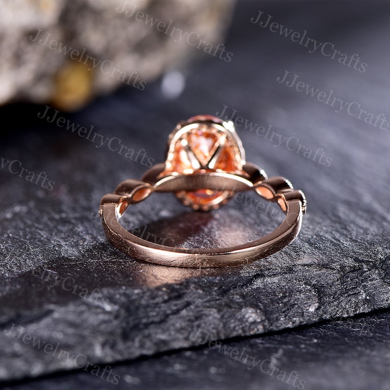 Vintage Natural Sunstone Ringsilver Rose Goldorange Gemstone - Etsy