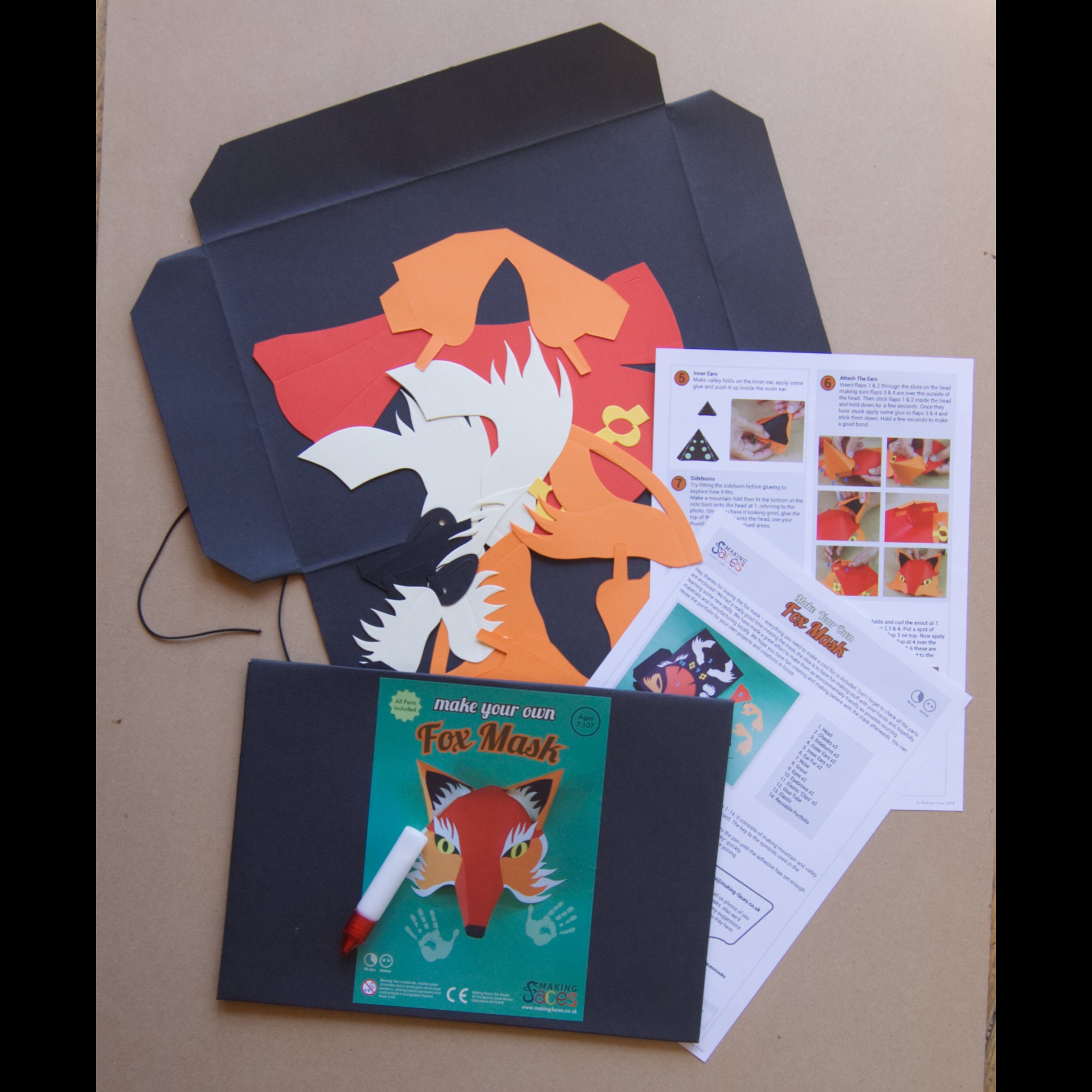 Make Your Own Fox Mask - Unique 3D Design - All Parts Included - Easy ...