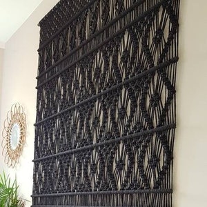 Large Macrame Wall Hanging Black Macrame Wall Hanging - Etsy