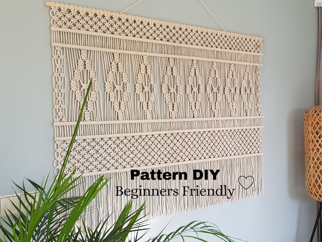 Macramé PATTERN Wall Hanging DIY Beginners Tutorial Make Your Own ...