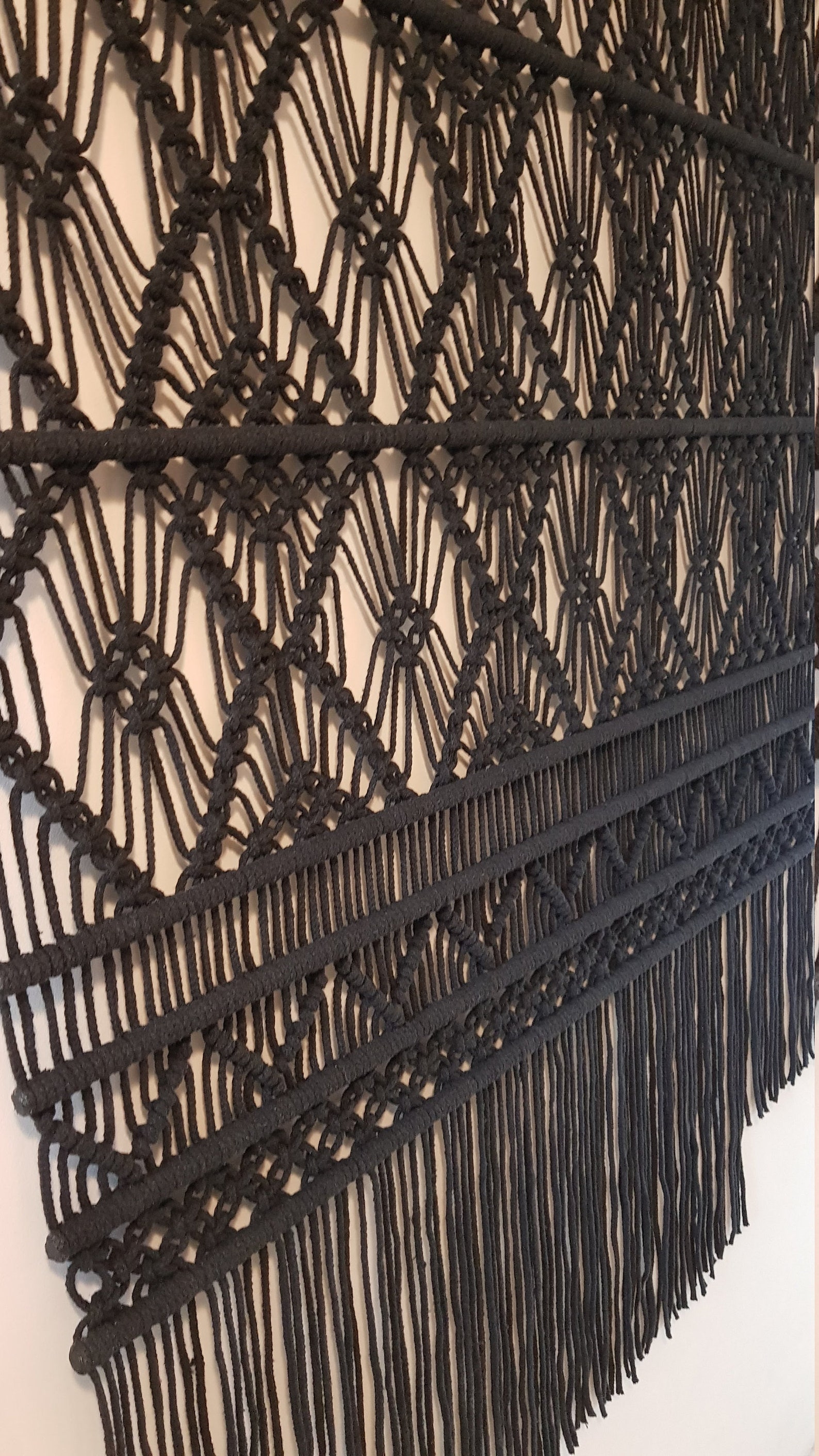 Large Macrame Wall Hanging Black Macrame Wall Hanging - Etsy