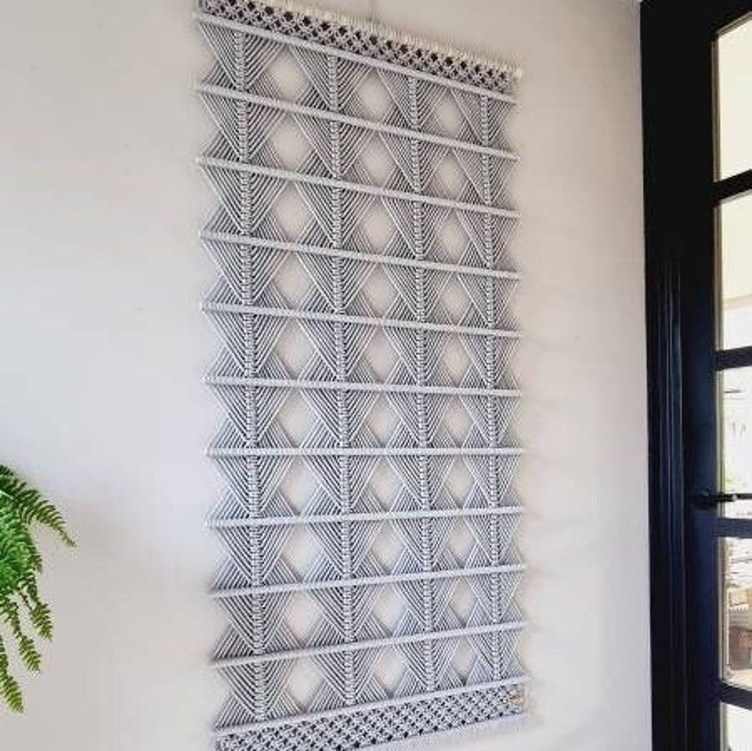 Geometric Macrame Wall Hanging Sleek Finish Wall Hanging Wall Hanging ...