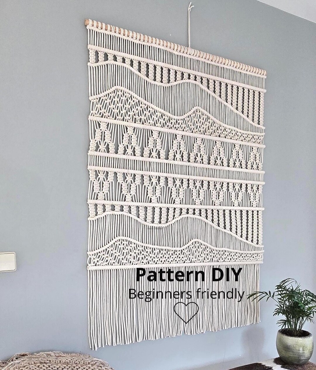 Macrame PATTERN Wall Hanging DIY Wall Decor Digital PDF Download Tutorial Macrame DIY Wall ...