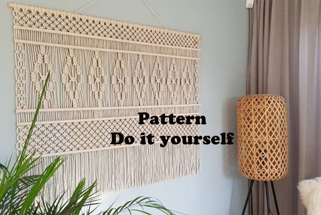 Large Macrame Pattern Wall Hanging Tutorial Beginner Macrame - Etsy