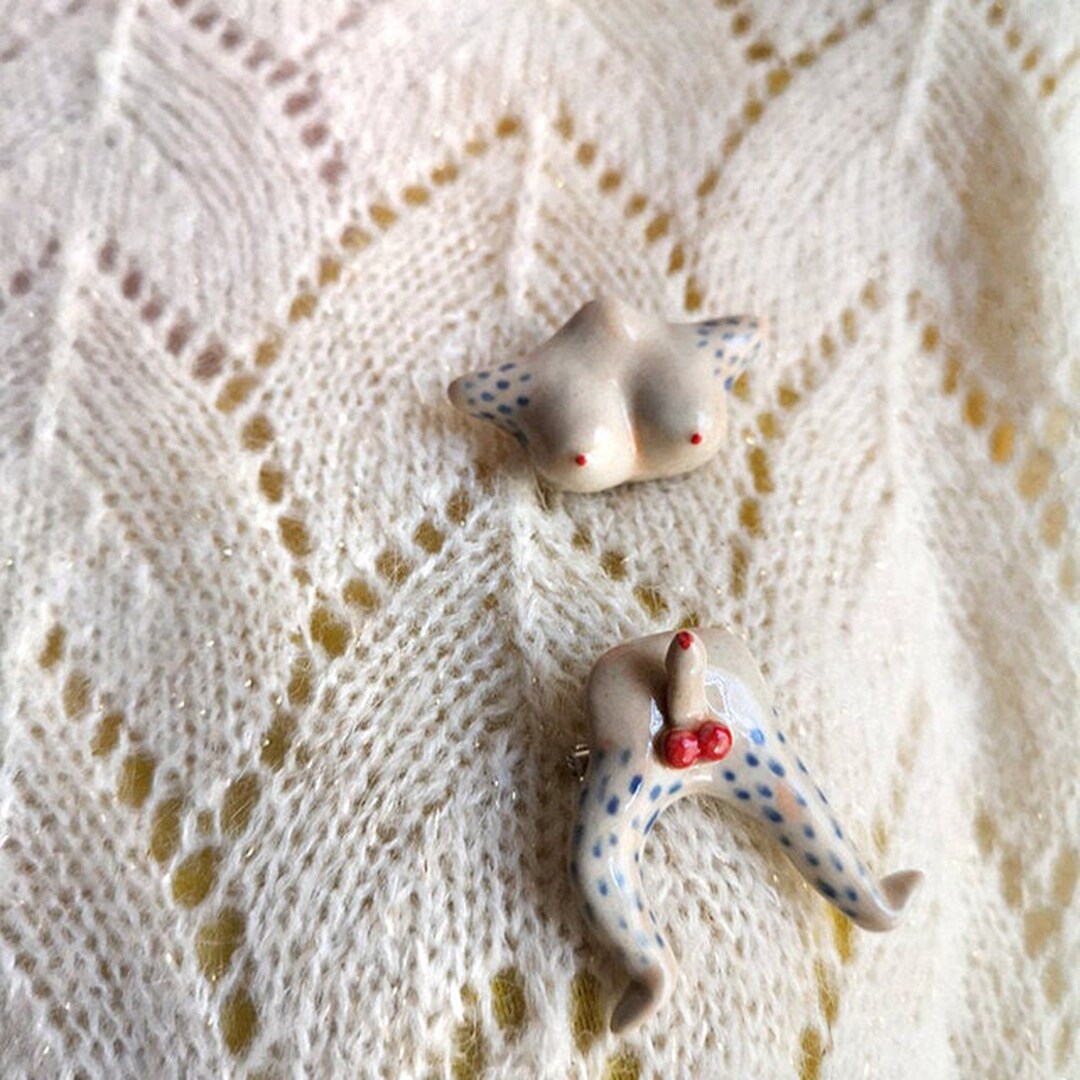 Ceramic Brooch, Ceramic Refrigerator Sticker, Handmade Ceramic Jewelry ...