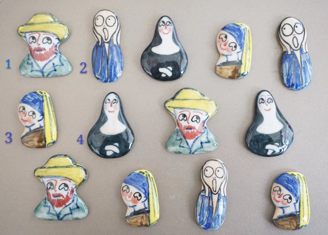 Ceramic Brooch Ceramic Refrigerator Sticker Handmade Ceramic - Etsy