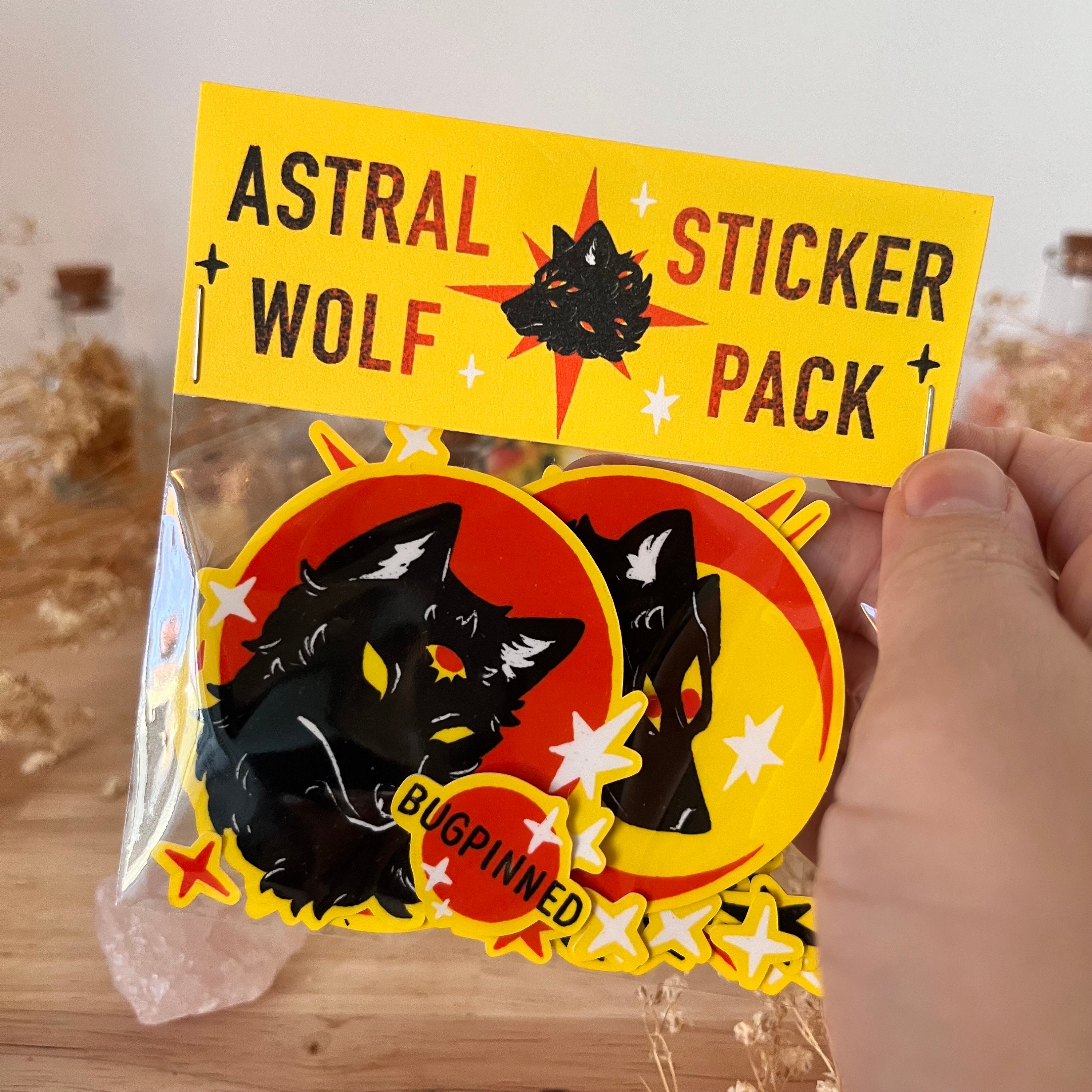 Astral Wolf Sticker Pack Die-cut Stickers Sticker Confetti - Etsy