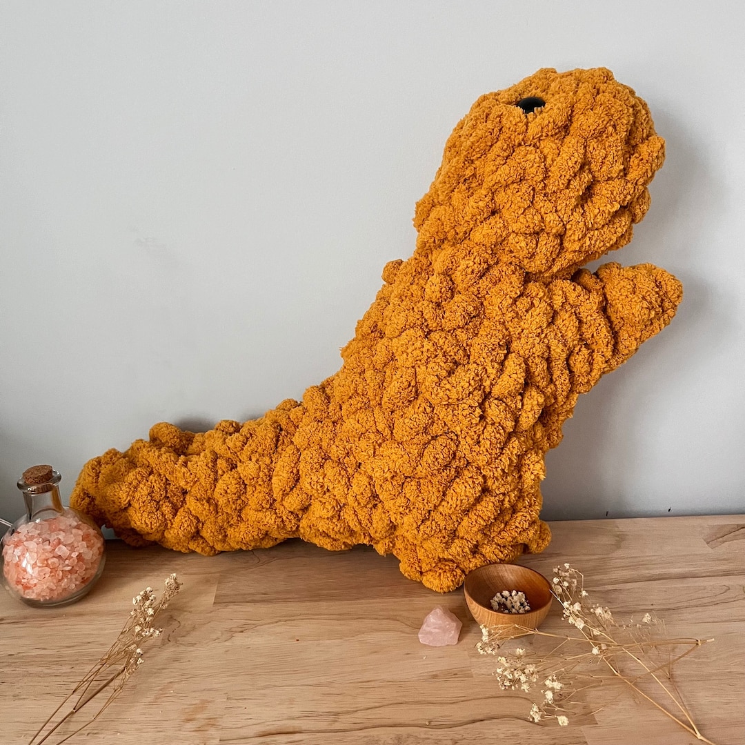 Large T-rex Dinosaur Chicken Nugget Plush Crocheted - Etsy