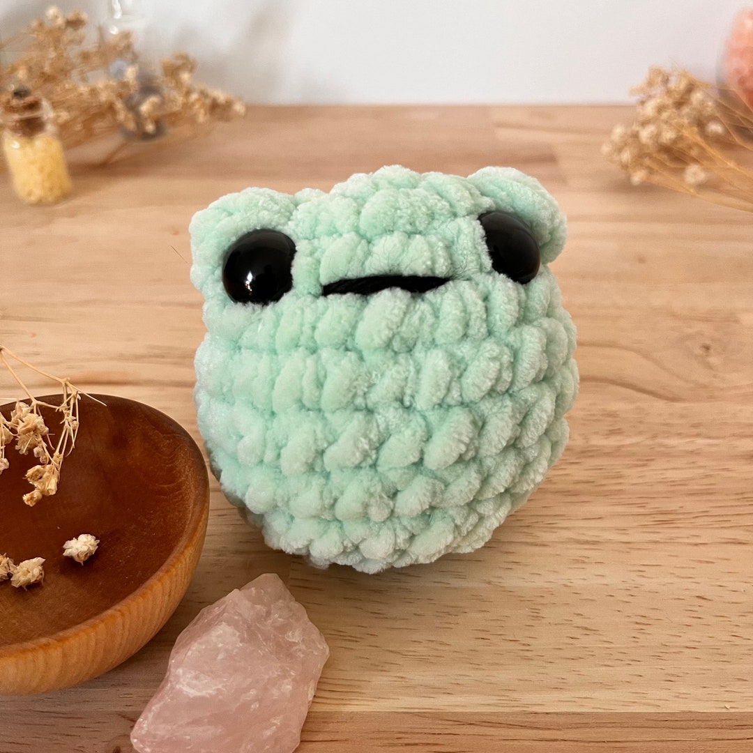 Mint Green Frorb (frog Orb) Crocheted Amigurumi, Handmade Frog Plush ...
