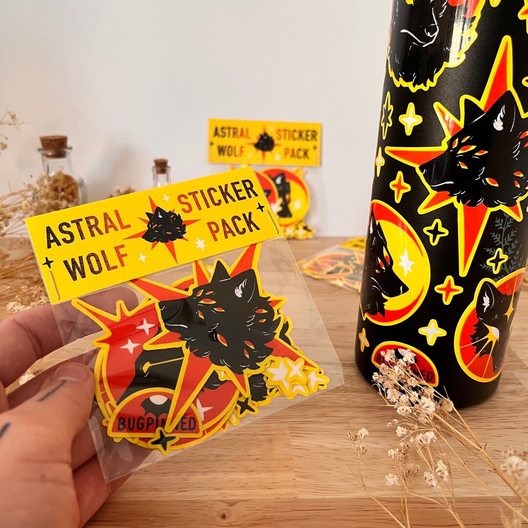 Astral Wolf Sticker Pack, Die-cut Stickers, Sticker Confetti, Sparkles ...