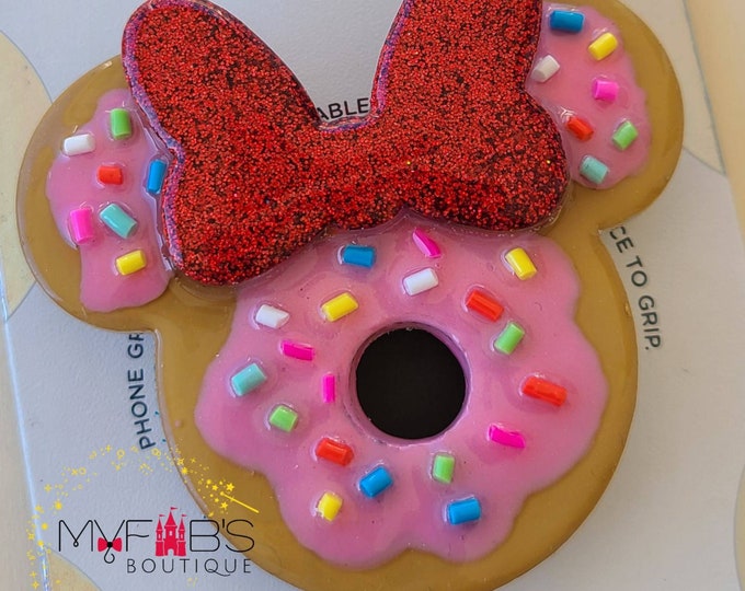 Minnie Mouse/ Mickey Disney Snack Donut Phone Grip/swappable Popsocket ...
