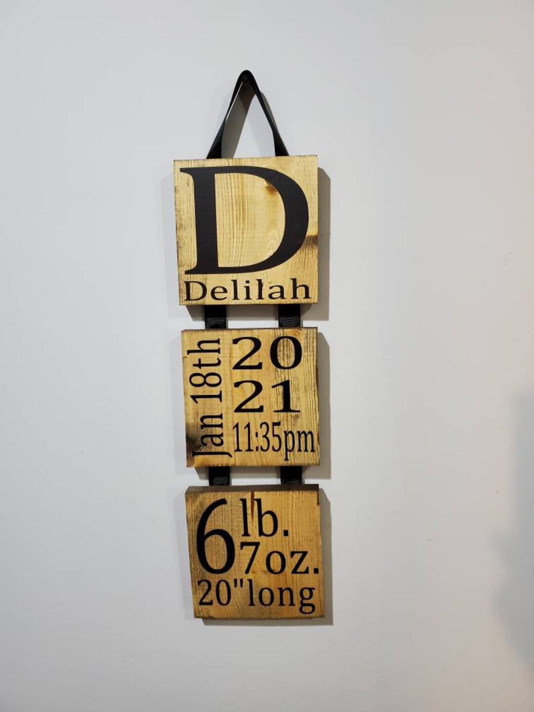 Customized Personalized Baby Birth Stat Block Wooden Wall Hanging. - Etsy