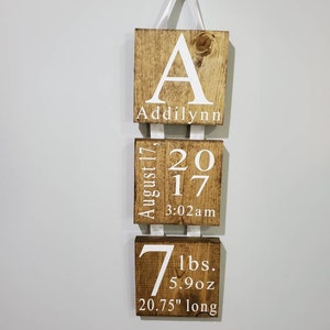 Customized Personalized Baby Birth Stat Block Wooden Wall Hanging. - Etsy