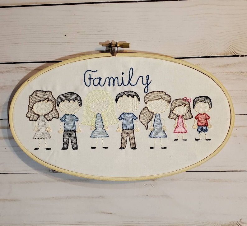 Customizable Personalized Build a Family Embroidered Decor. - Etsy